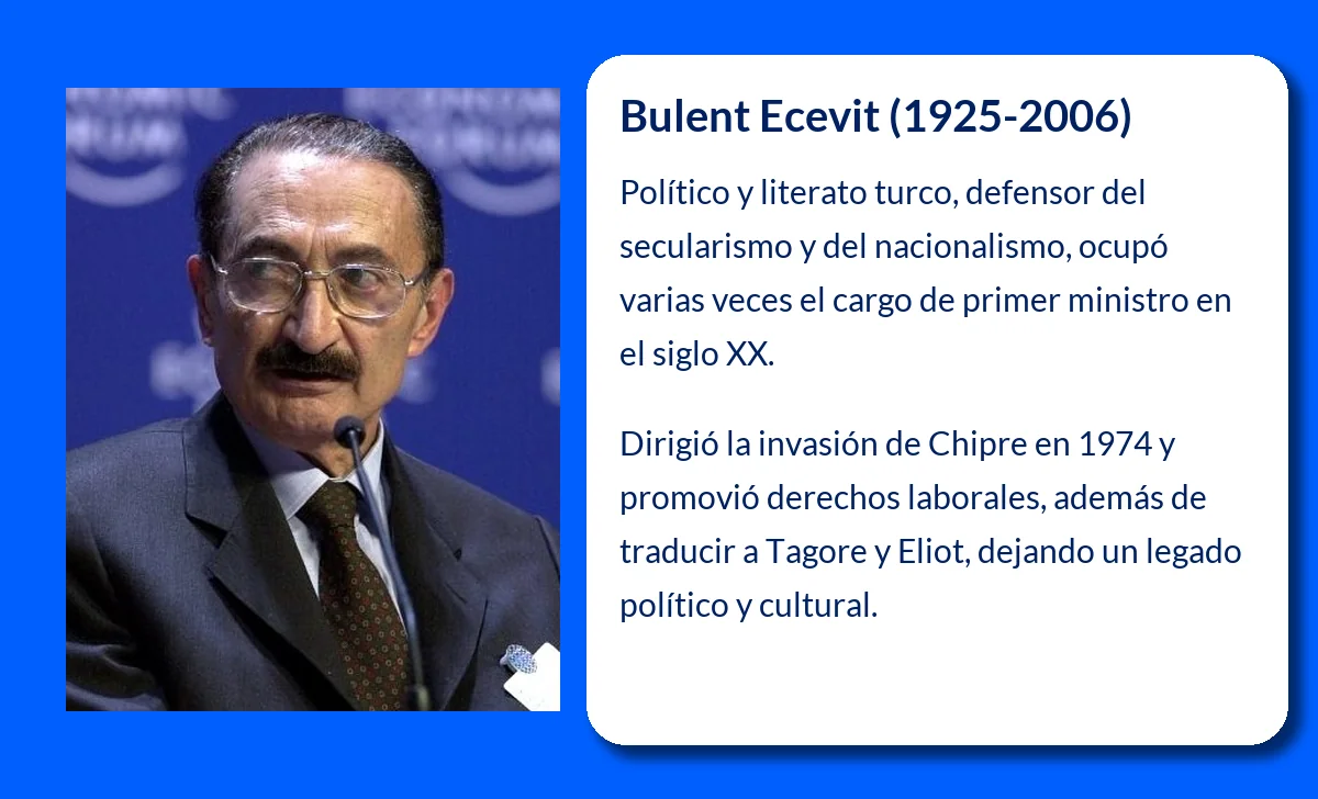 Bulent Ecevit (1925-2006): El líder político y literato que marcó la ...
